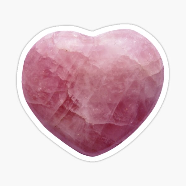 "Rose quartz heart shape sticker" Sticker for Sale by Somahaus | Redbubble