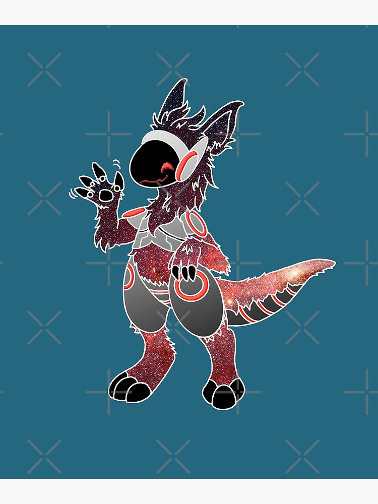 "Protogen Fursuit Waving Cosmic Red stars Fursona Furry" Photographic ...