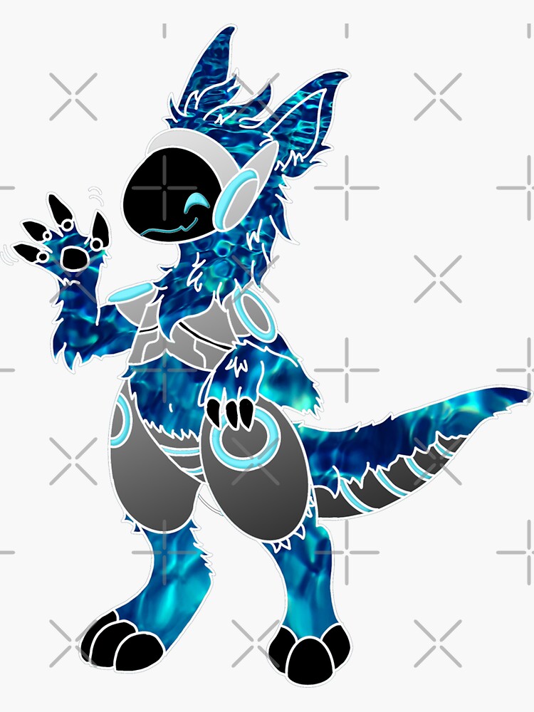 "Protogen Fursuit Waving tie dye Blue Fursona Furry" Sticker for Sale ...