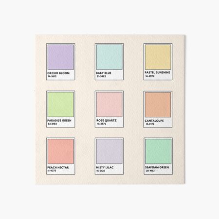 "Aesthetic Pastel Color Cards " Art Board Print for Sale by DesignStory ...
