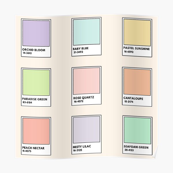 "Aesthetic Pastel Color Cards " Poster by DesignStory | Redbubble