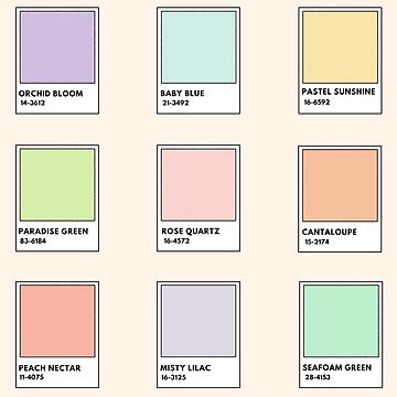 "Aesthetic Pastel Color Cards " Art Board Print for Sale by DesignStory ...