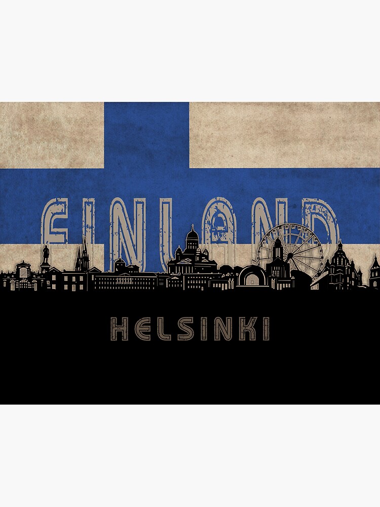 "helsinki skyline flag" Sticker by BekimART2 | Redbubble