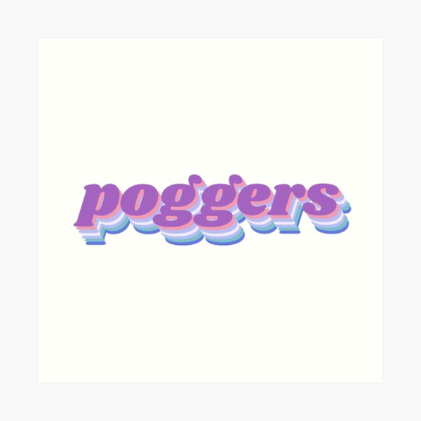 "poggers! in the bigender flag colours :)" Art Print by mikaery | Redbubble