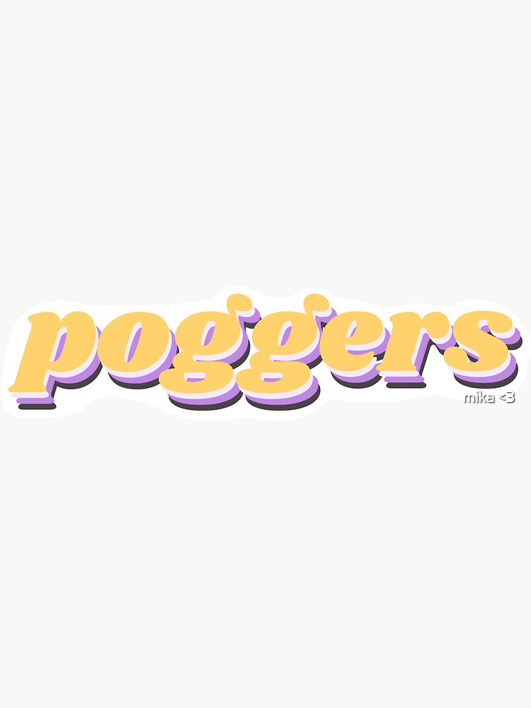 "poggers! in the non binary flag colours :)" Sticker by mikaery | Redbubble