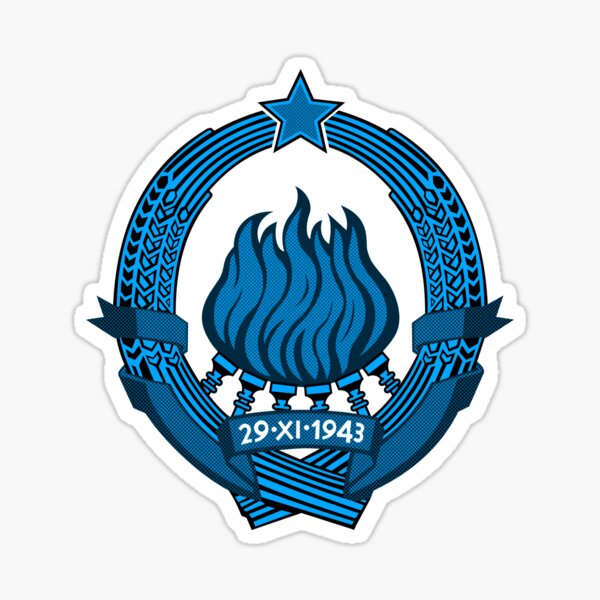 "Jugoslavija grb plavi [Blue Yugoslavia]" Sticker by TinThor | Redbubble