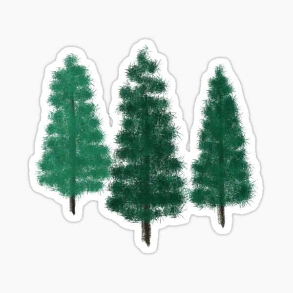 "Pine tree" Sticker for Sale by LawrenceMH | Redbubble