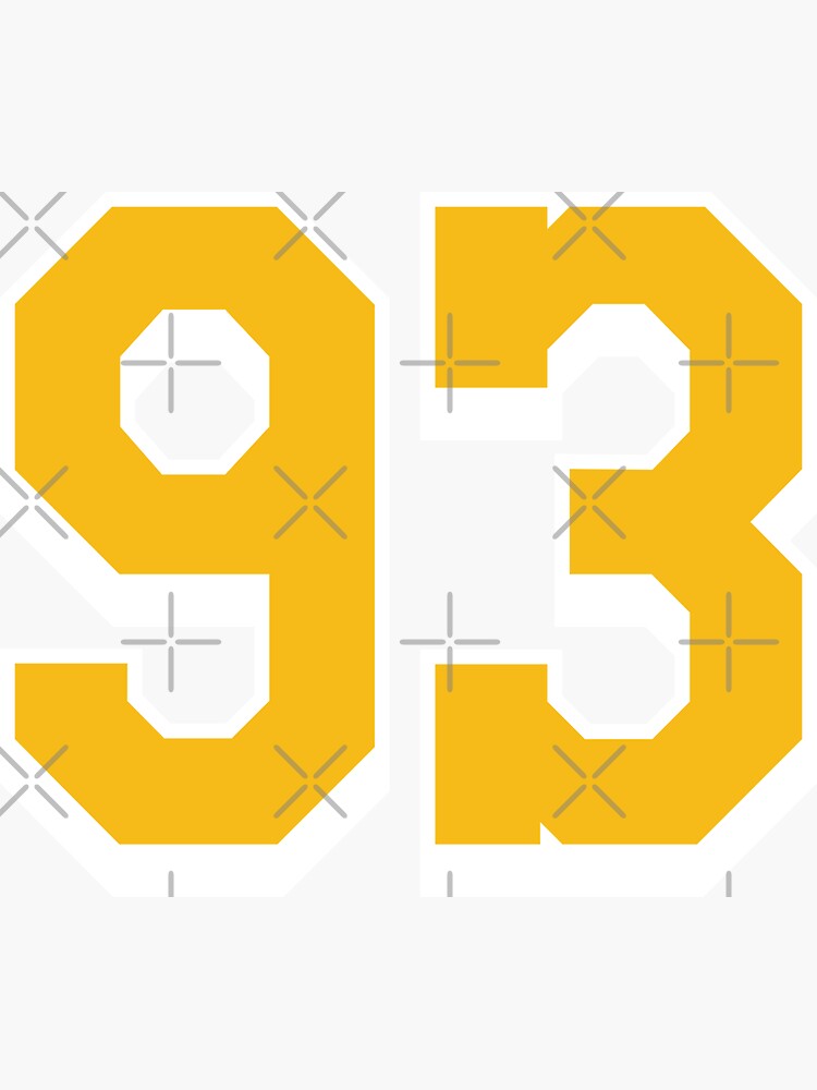 "93 Yellow Number ninety-three Purple Basketball Jersey" Sticker for ...