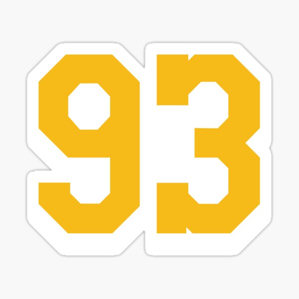 "93 Yellow Number ninety-three Purple Basketball Jersey" Sticker for ...