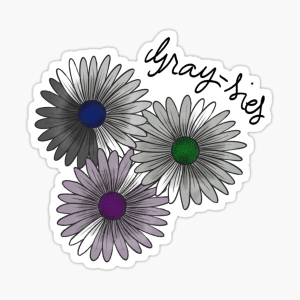 "Rainbouquet: Gray-sies" Sticker for Sale by Launchycat | Redbubble
