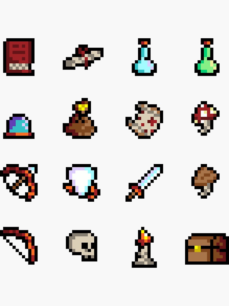 "8-bit RPG Item Pack" Sticker for Sale by RomLeak | Redbubble