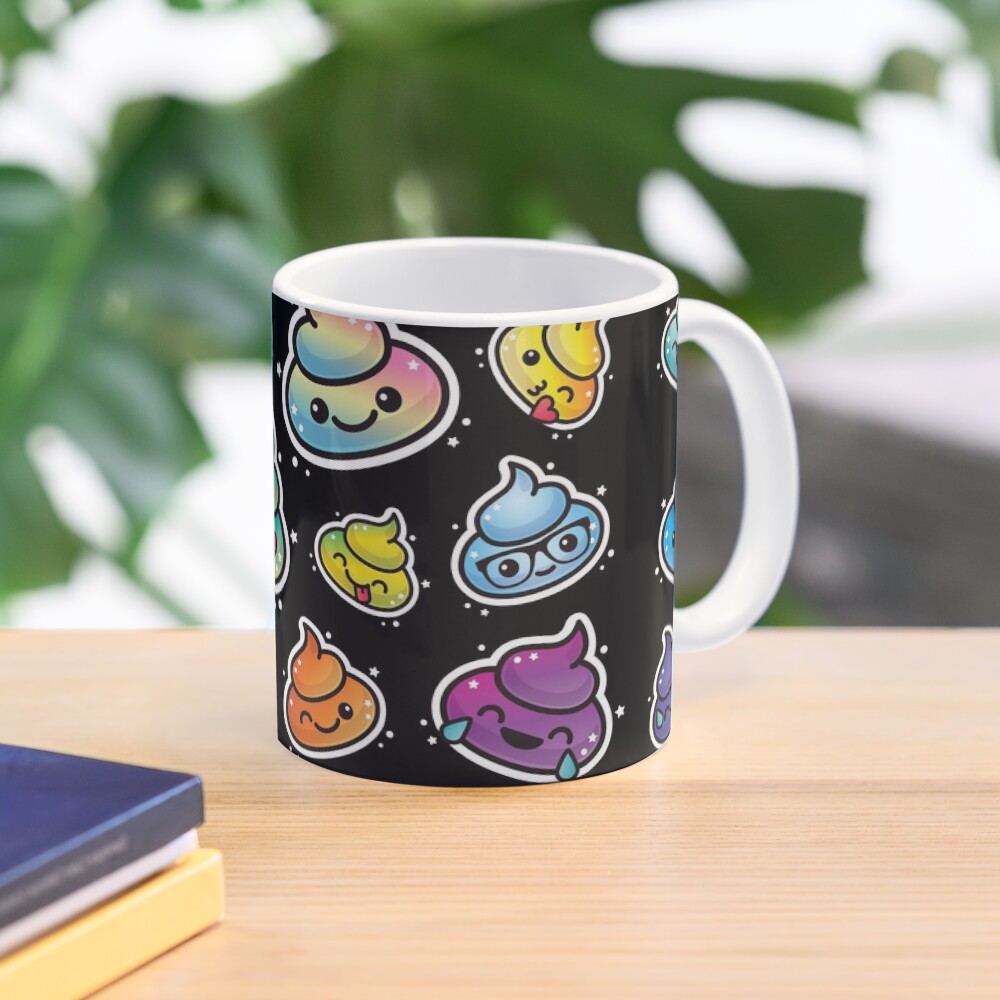 "Cute Poop Smiley: Girls & Boys Rainbow Smiley Faces" Mug by coolintent ...