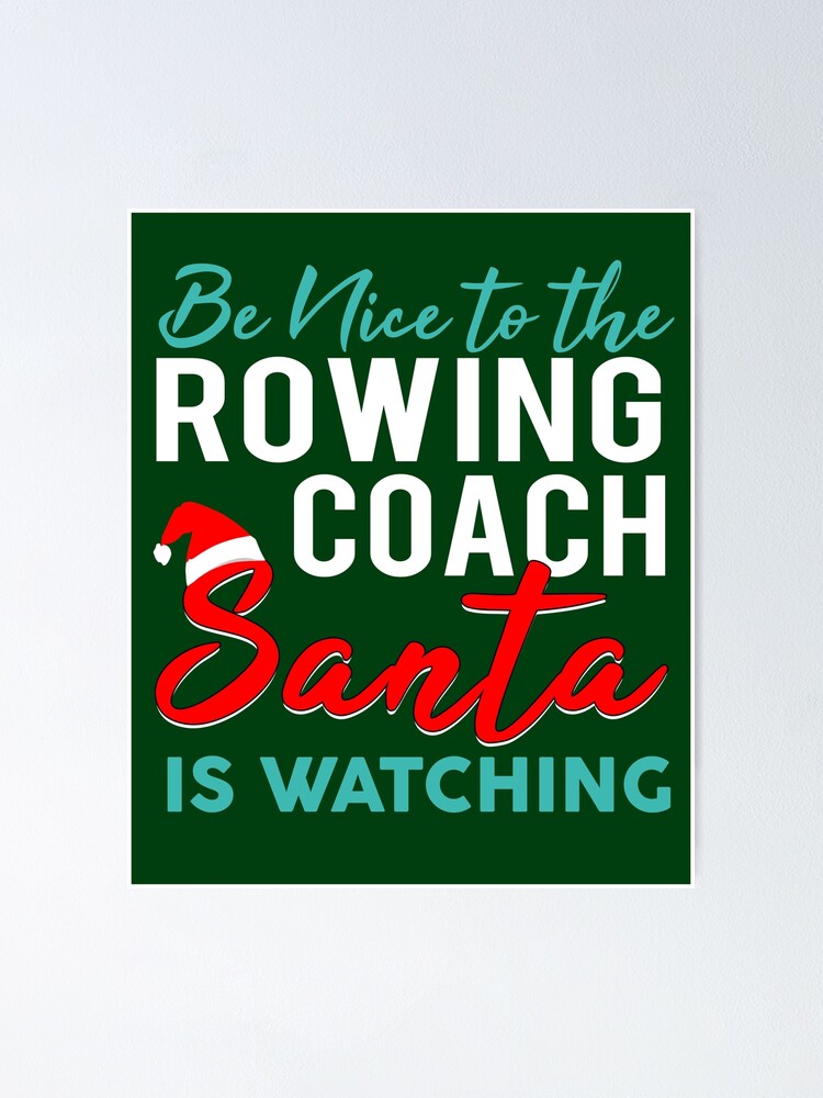 "Santa's Favorite Rowing Coach Funny Sports Quote Christmas Gift ...