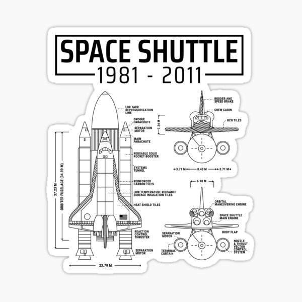 "NASA Space Shuttle Spacecraft" Sticker for Sale by MartianCloset ...