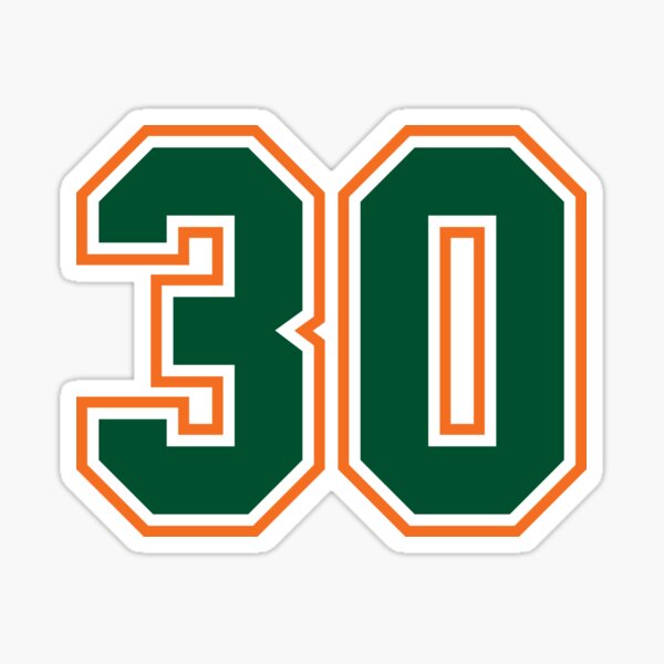 "30 Jersey Number Number thirty Straight From Miami" Sticker for Sale ...
