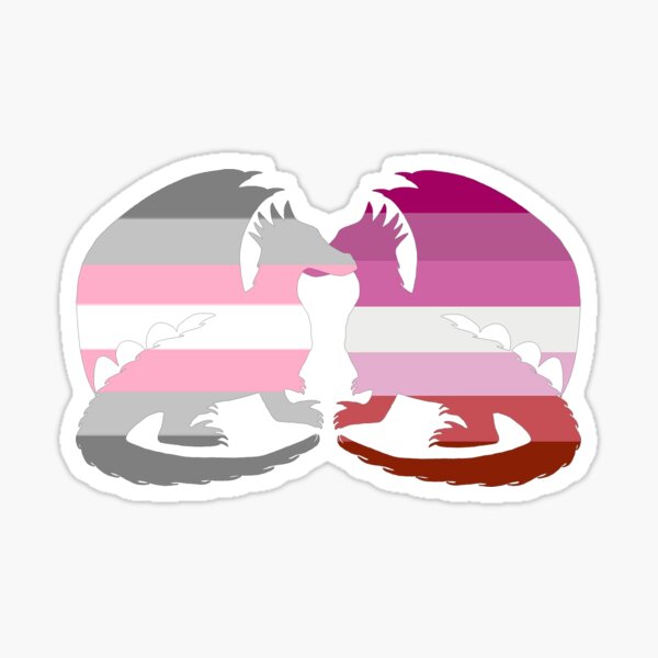 "Lesbian Demigirl Pride Dragons" Sticker by shaneisadragon | Redbubble