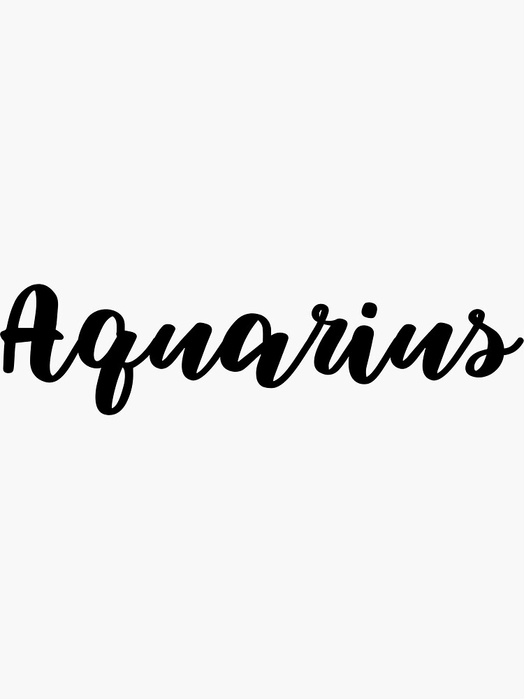 "Aquarius Calligraphy" Sticker for Sale by pretzelstudios | Redbubble