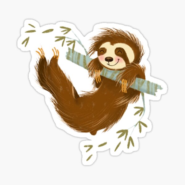 "sloths art" Sticker for Sale by zanbo | Redbubble