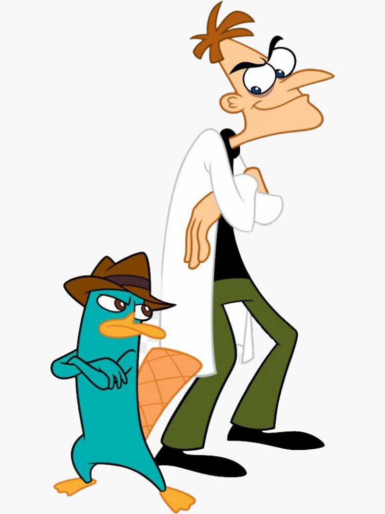 "Doof And Perry I got a nemesis " Sticker for Sale by TirnanOg020 ...