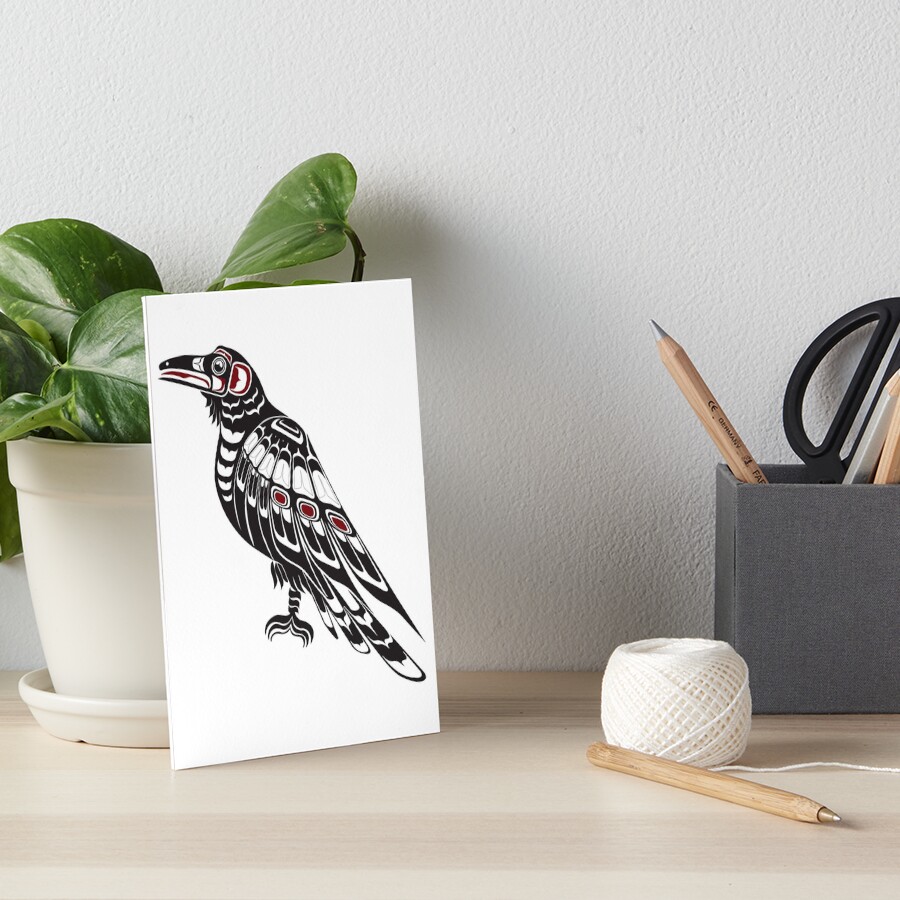 "Pacific Northwest Raven native american salish formline art Crow" Art ...