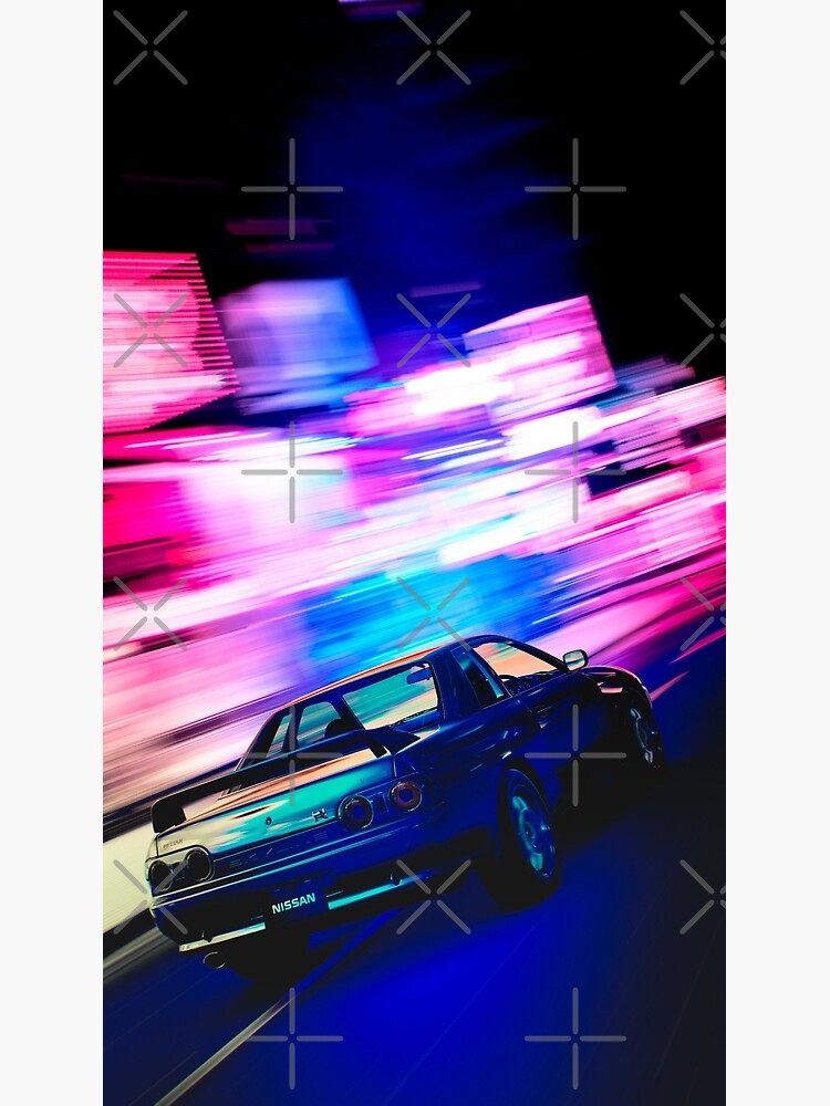 "Neon Skyline R32" Poster for Sale by REDesignImages | Redbubble