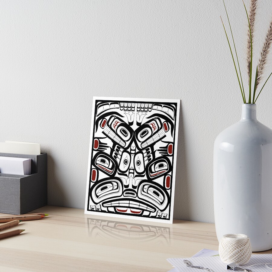 "Pacific Northwest Orca Raven Bear totem Formline Hiada Salish style ...