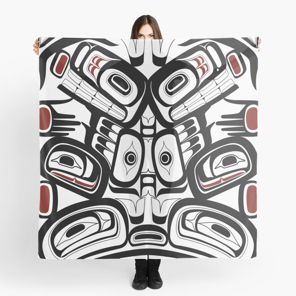 "Pacific Northwest Orca Raven Bear totem Formline Hiada Salish style ...