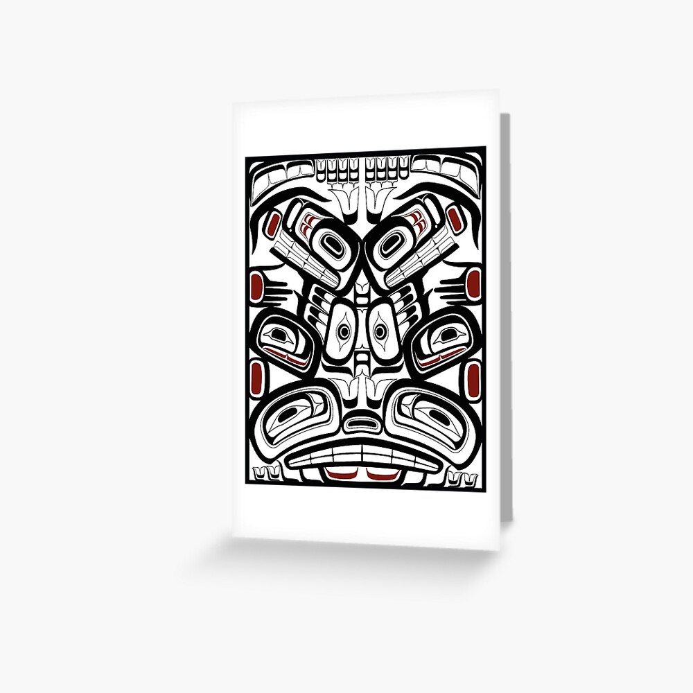 Tarjetas de felicitación «Noroeste del Pacífico Orca Raven Bear tótem ...