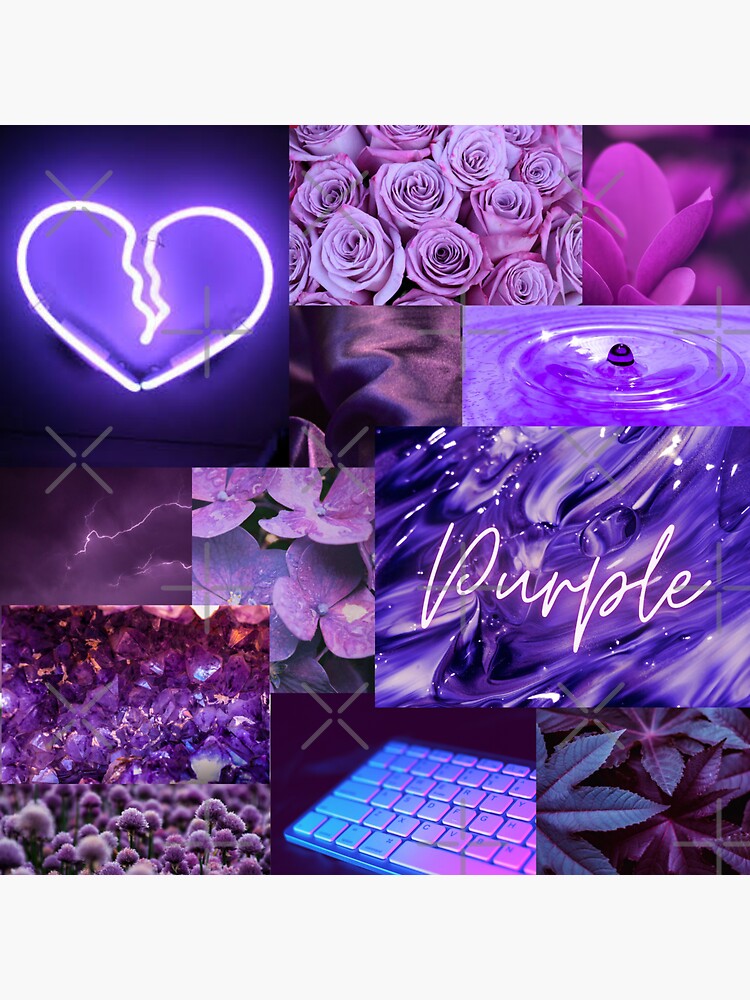 "Purple aesthetic collage " Sticker for Sale by kaylajadekorte | Redbubble