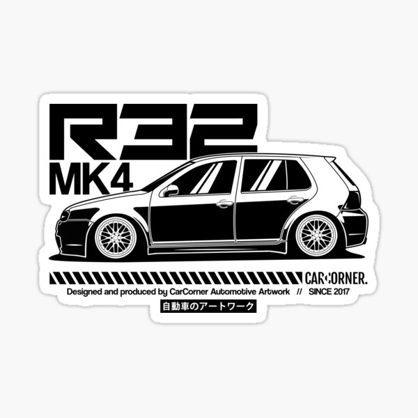 "German MK4 R32 - CarCorner" Sticker for Sale by Car-Corner | Redbubble