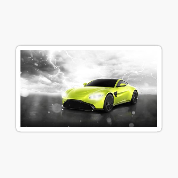 "Racing Supercar in Lightning" Sticker by GraphicsWithTom | Redbubble