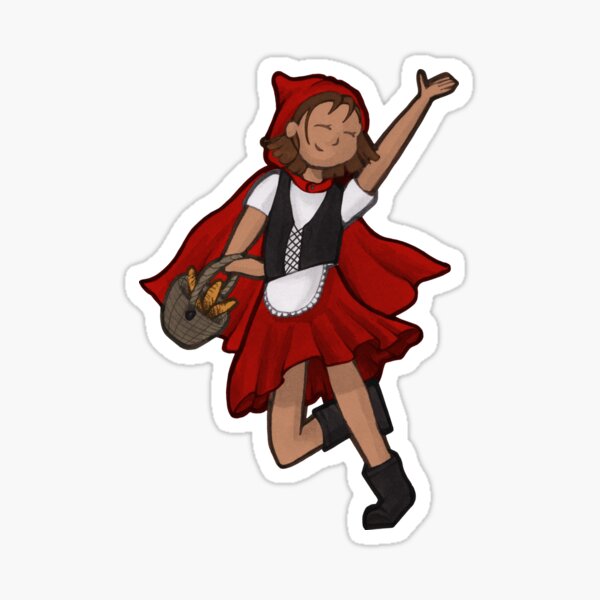 "Little Red Riding Hood" Sticker by Between-clouds | Redbubble