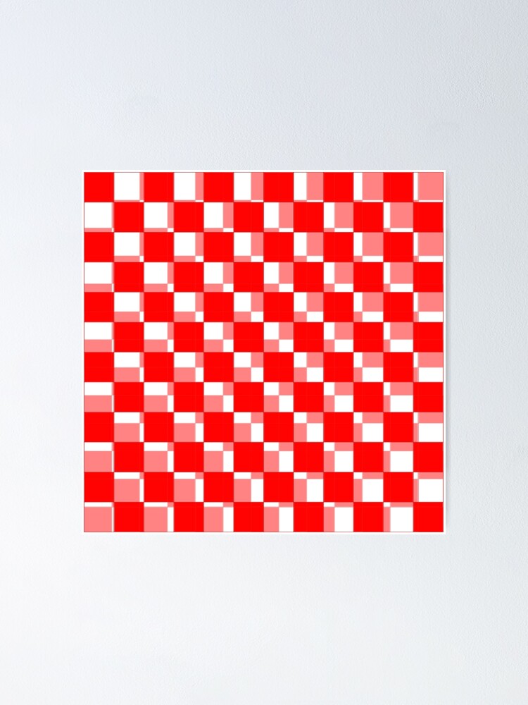 "Croatia Checkerboard shadow 3d white red" Poster by LoveCroatia ...
