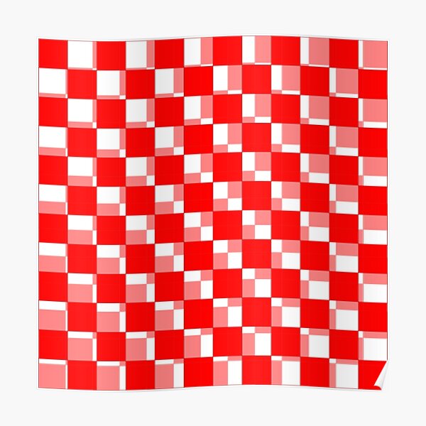 "Croatia Checkerboard shadow 3d white red" Poster by LoveCroatia ...