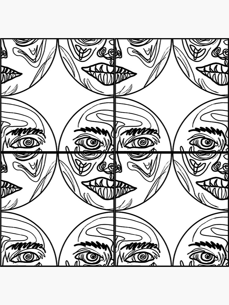 "Tile Man Moon Face" Sticker for Sale by begreenjonah | Redbubble