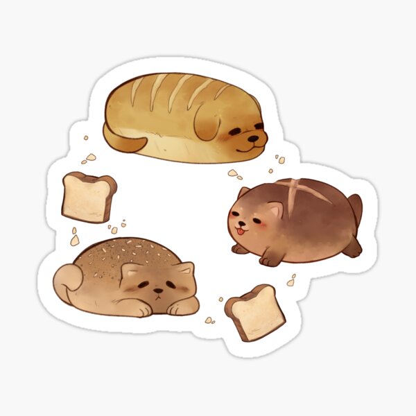 "Trio of Bread Puppies" Sticker for Sale by PixelsArtStall | Redbubble