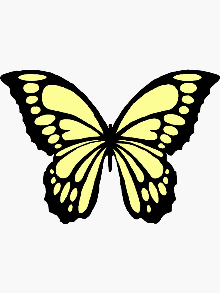 "yellow butterfly" Sticker by mad-stickers15 | Redbubble