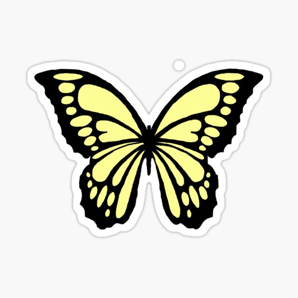 "yellow butterfly" Sticker by mad-stickers15 | Redbubble