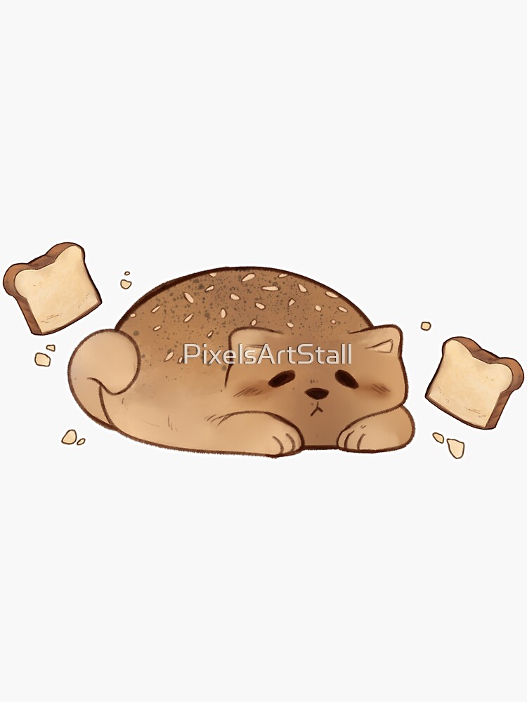 "Bread Puppies- Sesame Bun Pup" Sticker by PixelsArtStall | Redbubble