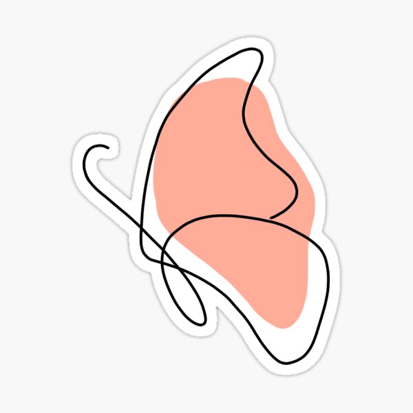 "Minimalist Peach Butterfly" Sticker for Sale by Miyaria | Redbubble