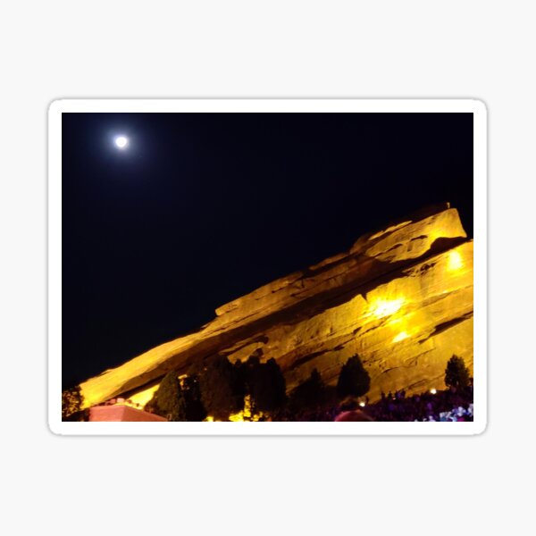 "Full Moon at Red Rocks Amphitheater" Sticker for Sale by FunkyLuckTs ...