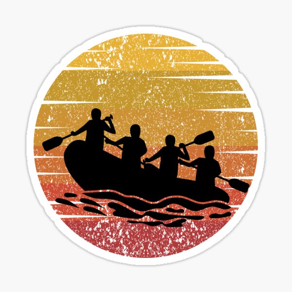 "Vintage Retro Rafting Rafter River Paddle Gift" Sticker for Sale by ...