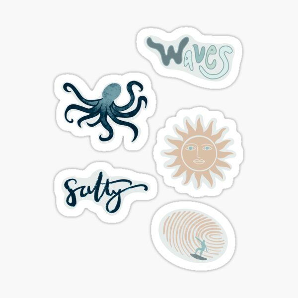 "Beachy sticker pack" Sticker for Sale by emilybridget | Redbubble