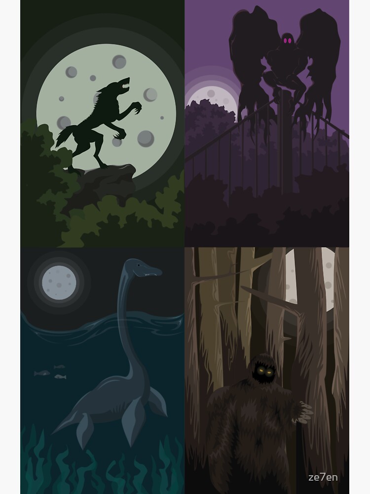 "Cryptids" Sticker for Sale by ze7en | Redbubble