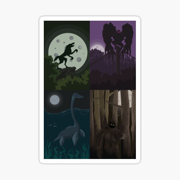"Cryptids" Sticker for Sale by ze7en | Redbubble