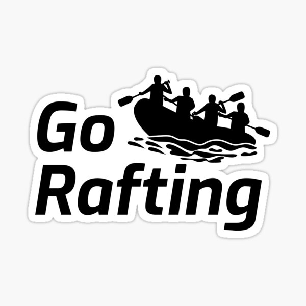 "Rafting Team Raft White Water Rafter Paddle Gift" Sticker for Sale by ...