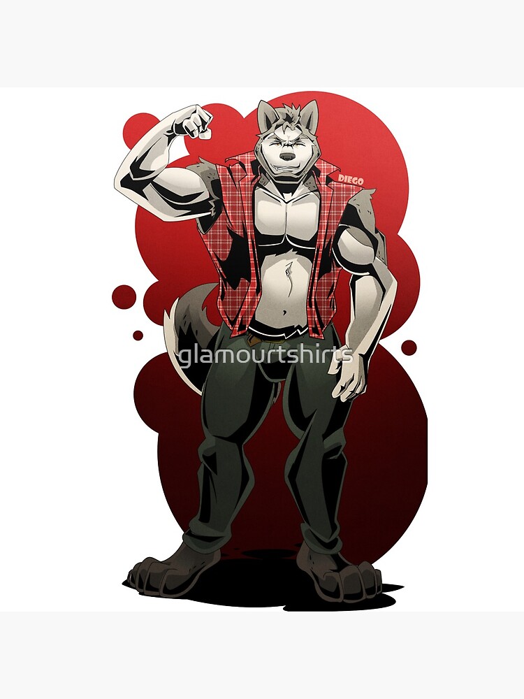 "Husky - Siberian Husky Furry Fandom Muscle Drawing" Poster for Sale by ...