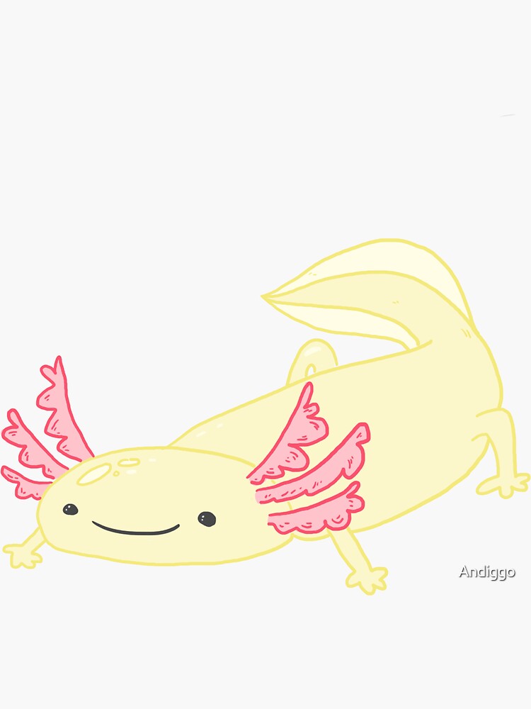 "Gold Axolotl" Sticker for Sale by Andiggo | Redbubble