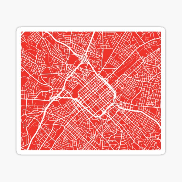 "Charlotte Map - Red" Sticker for Sale by CartoCreative | Redbubble