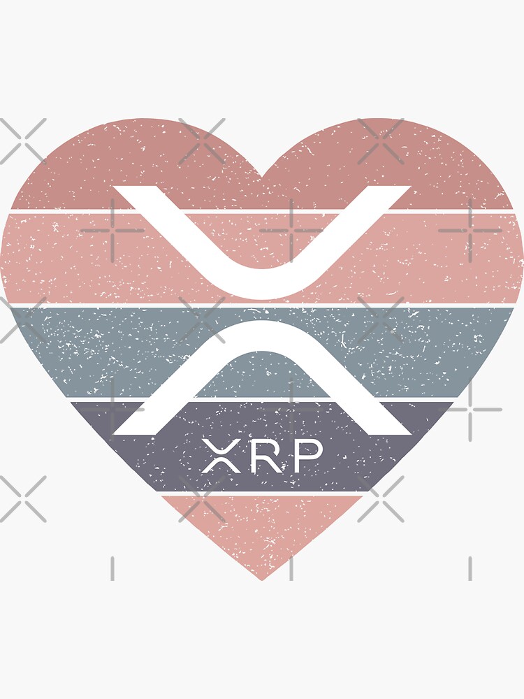 "Love Ripple XRP Light Grunge Pink Heart Sunset v2" Sticker for Sale by ...